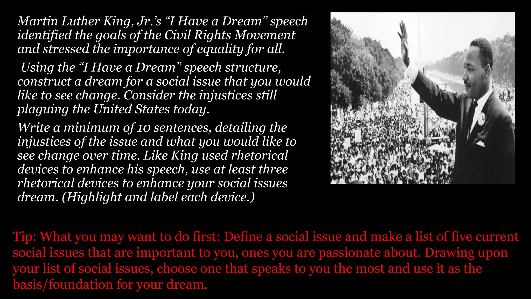 This a presentation about Martin Luther King’s i hav a dream speech | PPTX