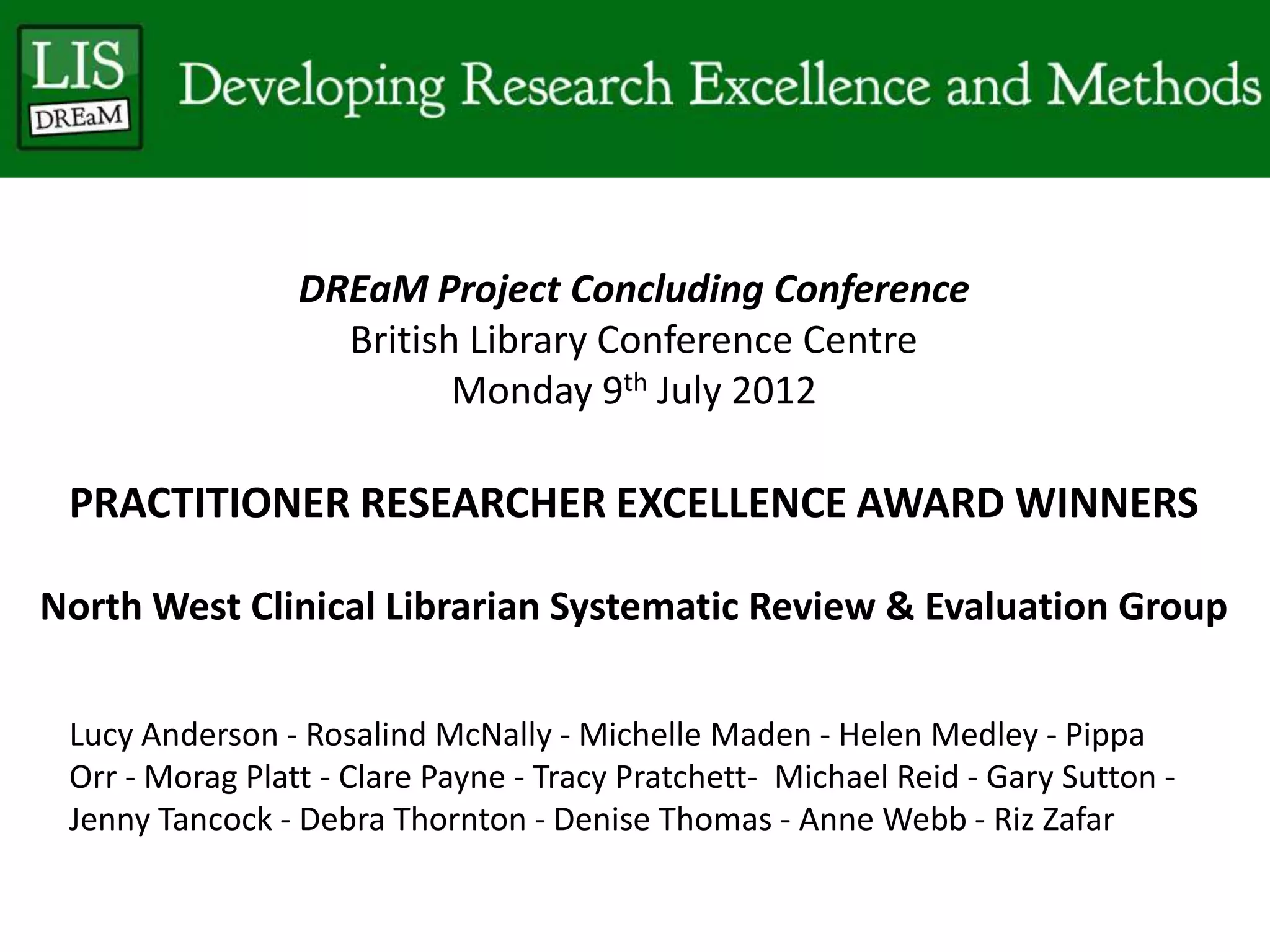 DREaM 5: Library and information science practitioner researcher ...