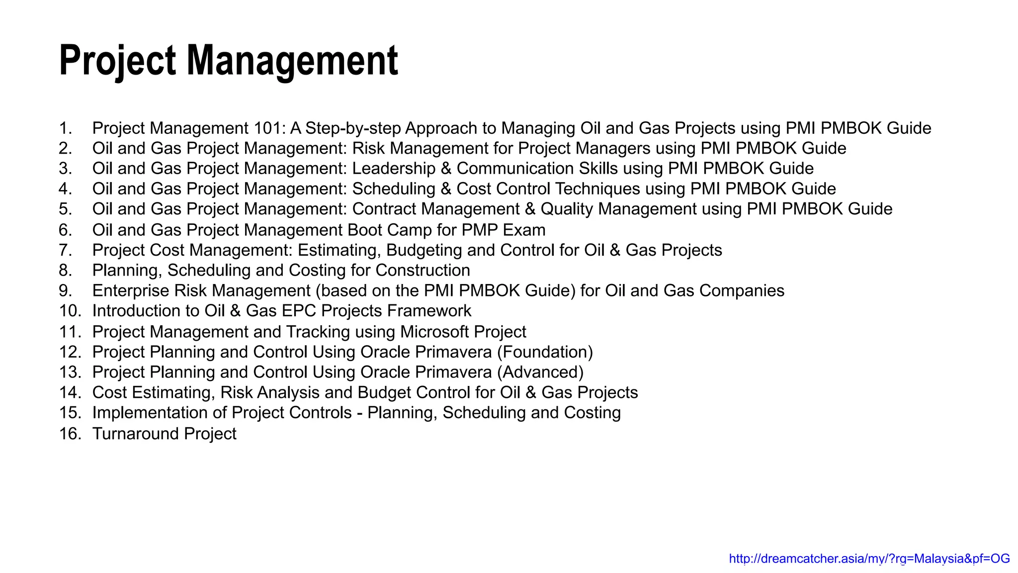 Oil & Gas technical training courses | PDF