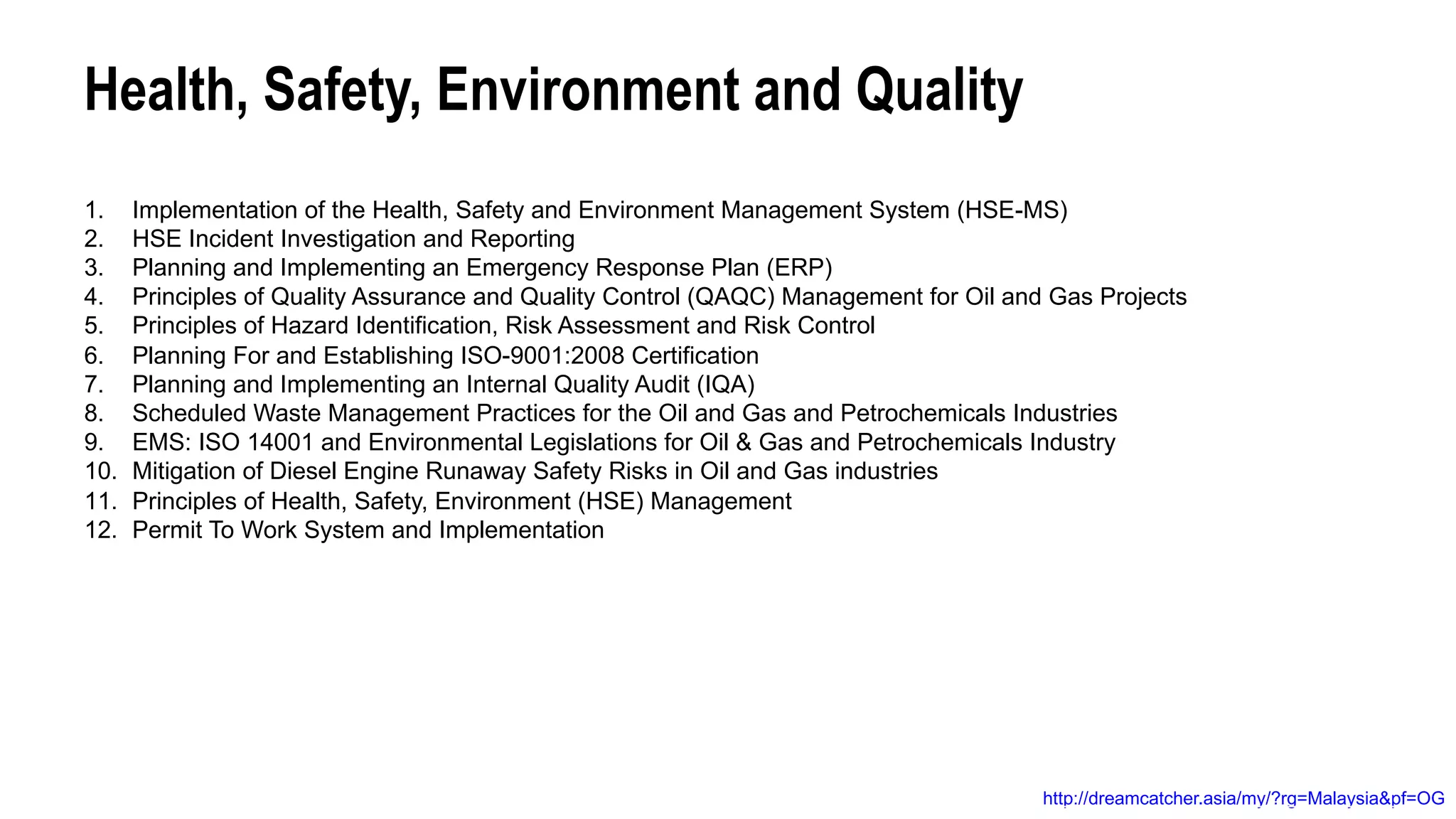 Oil & Gas technical training courses | PDF