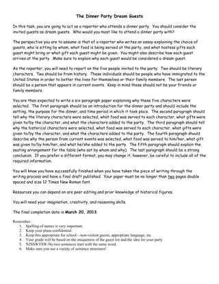 Dream dinner party | PDF