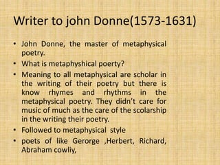 Dream flea metaphyshical poetry | PPT