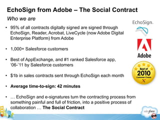 How Facebook, Groupon and Pandora use EchoSign E-Signature from Adobe | PPT