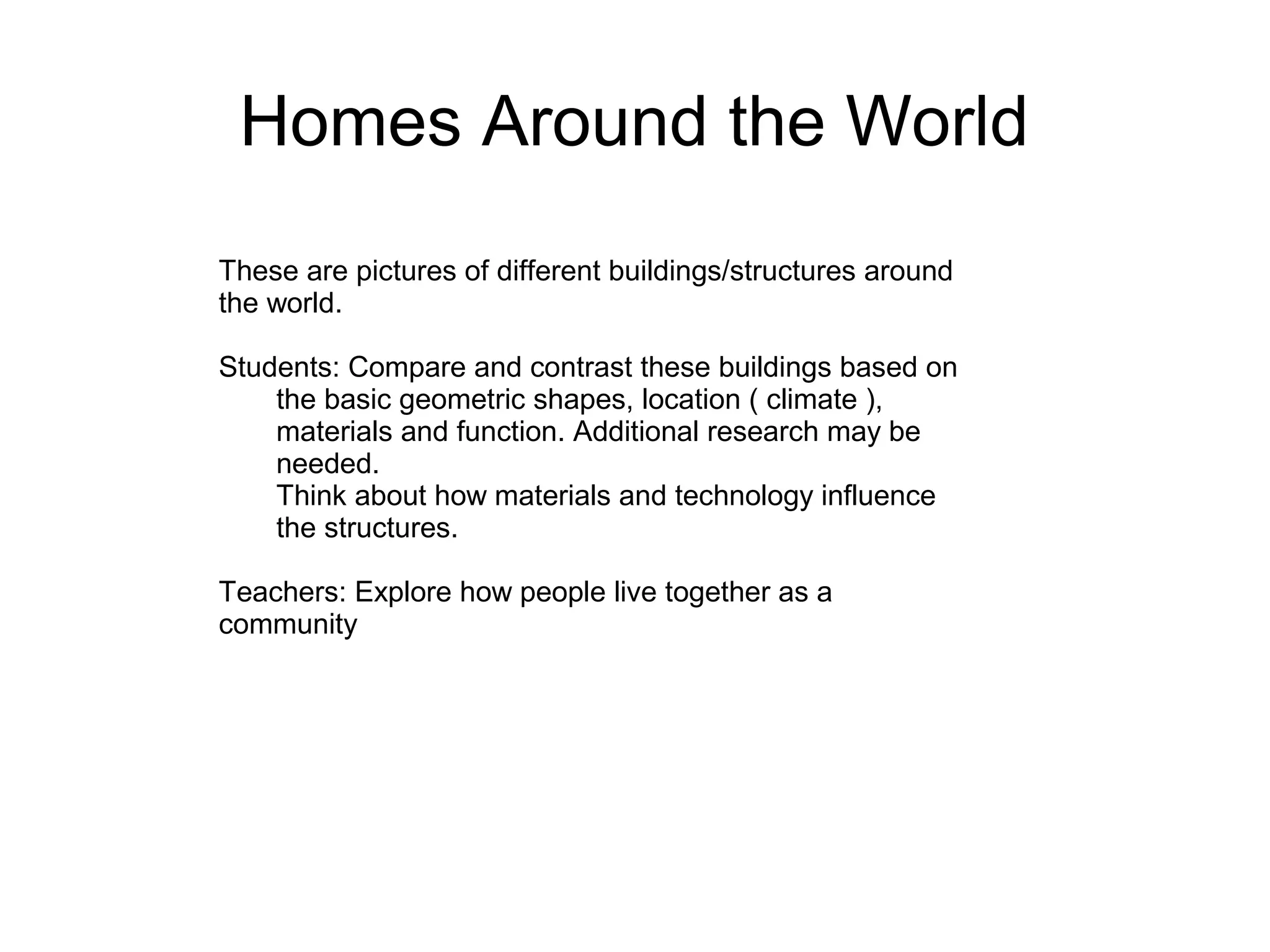 Homes around the world ppt | PPT