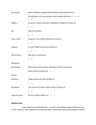 Dream information questionnaire | PDF