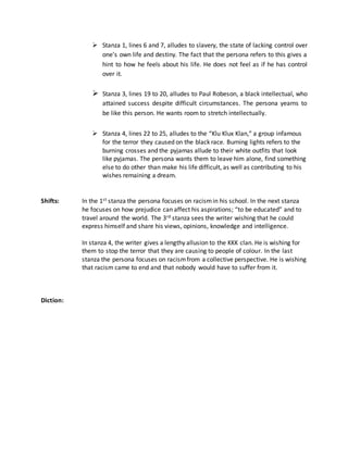 Dreaming Black Boy - Analysis | DOCX | Debated Sensitive Social Issues ...