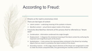 Dream interpretation and analysis of transference | PPTX