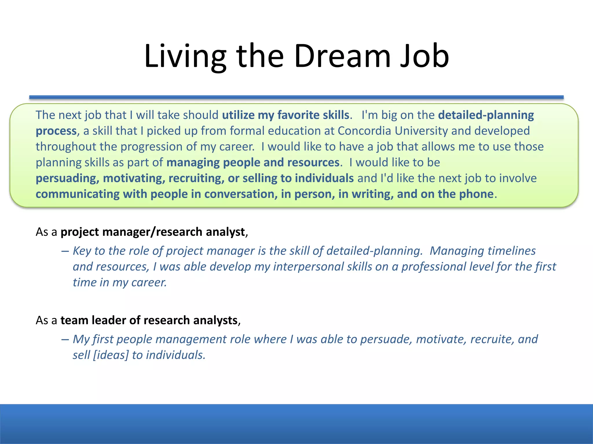 Achieving my Dream Job | PPTX