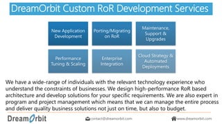 Dreamorbit Ruby on Rails offerings | PPTX | Cloud Computing | Internet