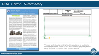 Dream Report 2018 features of an industrial report generator | PPTX