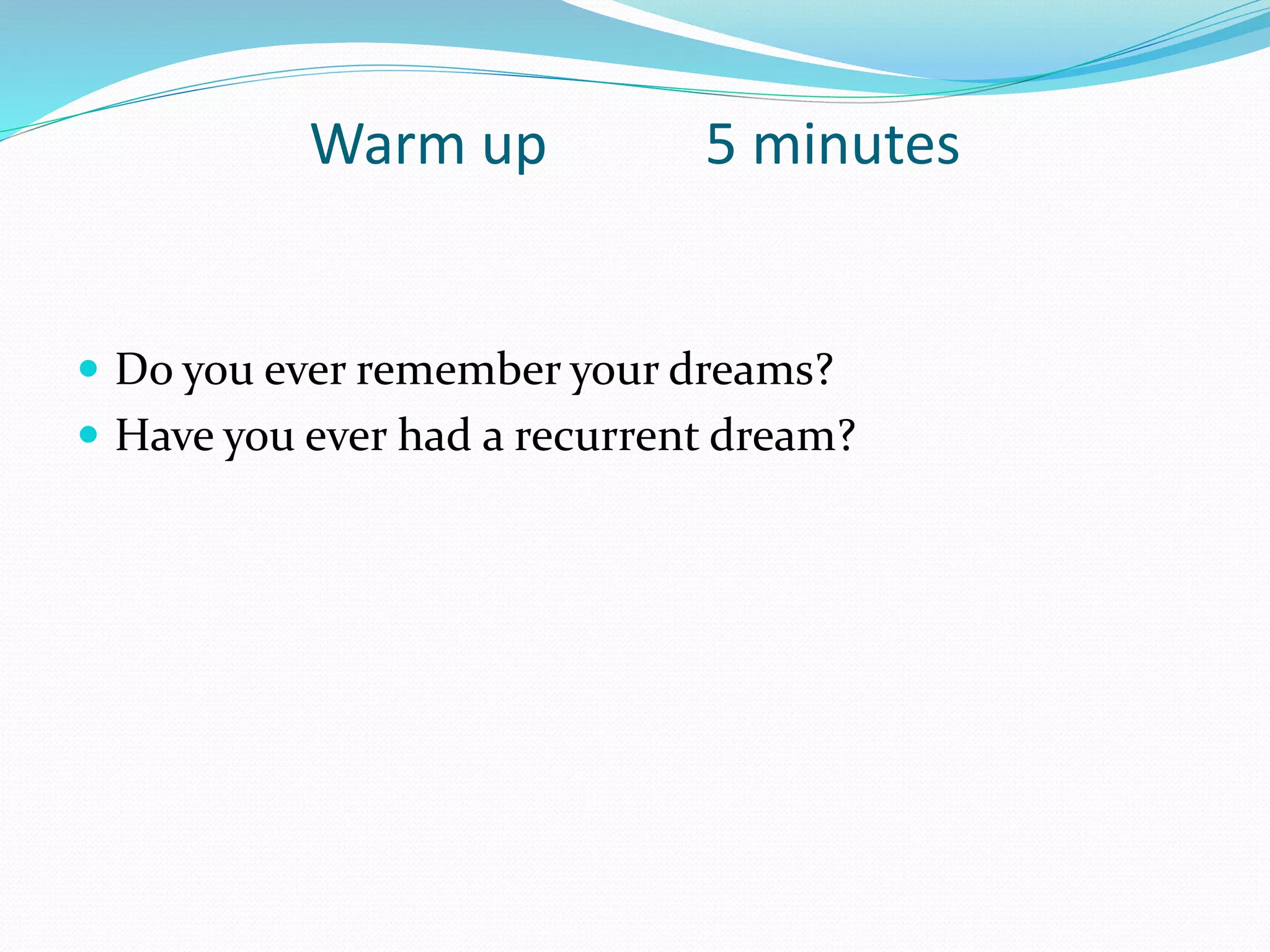 Dreams activity1 | PPTX