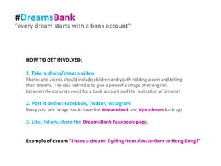 Dreams bank | PPTX | Consumer Banking | Personal Finance