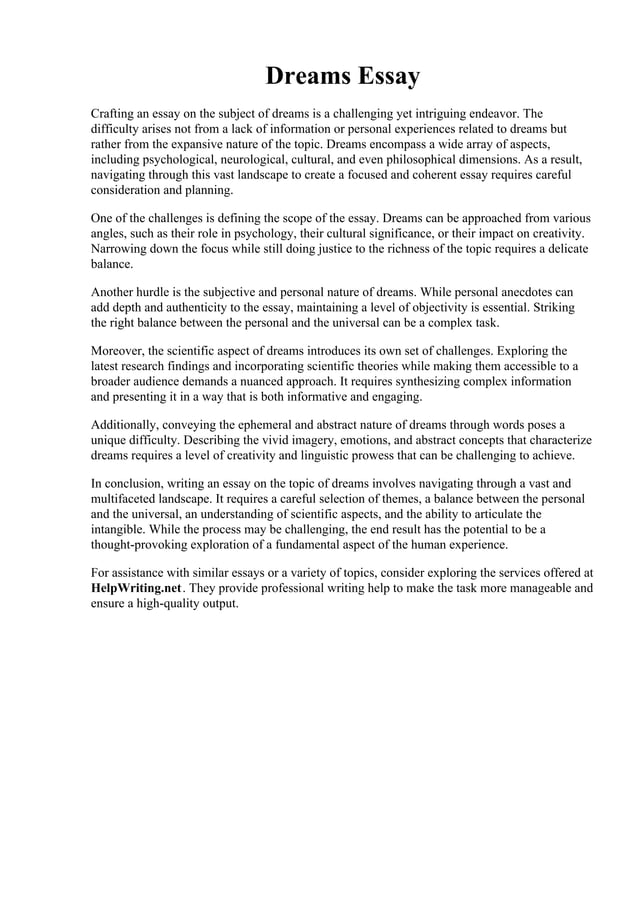 Dreams Essay | PDF | Classical Music | Music