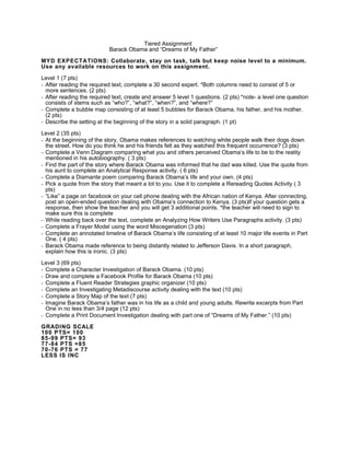 Dreams of my father tiered | DOC