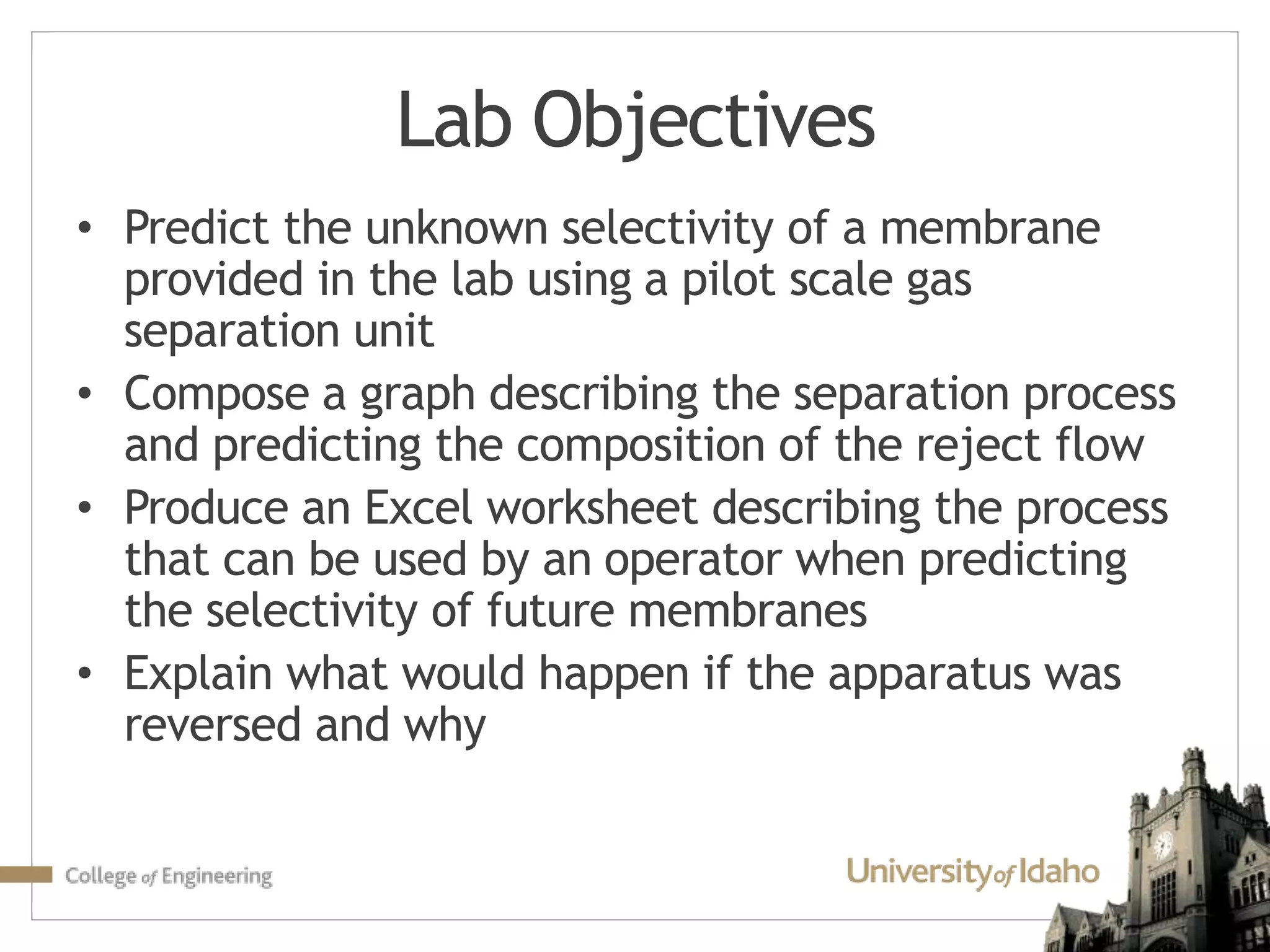 Gas Separation Using a Membrane | PPTX