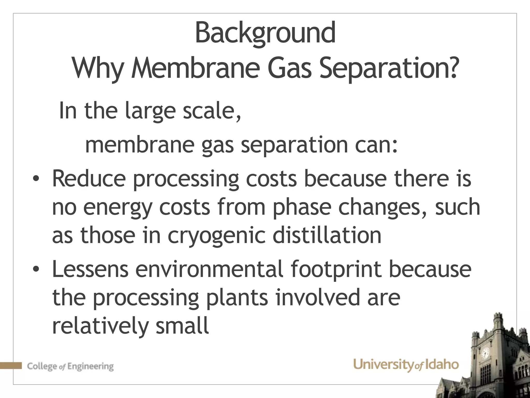 Gas Separation Using a Membrane | PPTX