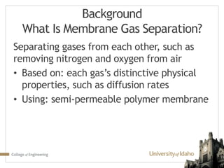 Gas Separation Using a Membrane | PPTX | Chemistry | Science