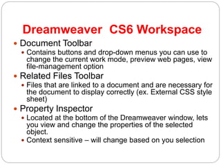 Dream weaver cs6 | PPT