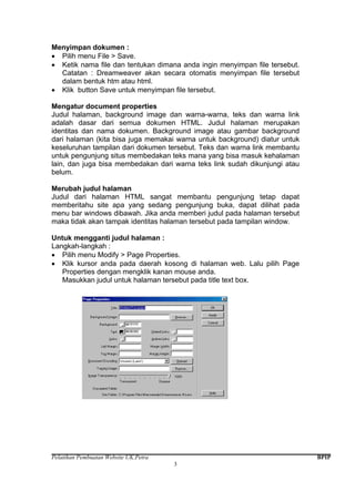 tutorial membuat website Dreamweaver4 | PDF
