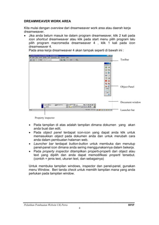 tutorial membuat website Dreamweaver4 | PDF
