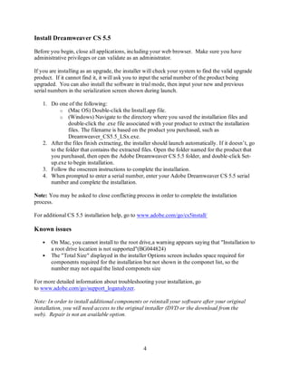Dreamweaver cs5.5 read me | PDF