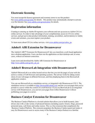 Dreamweaver cs5.5 read me | PDF