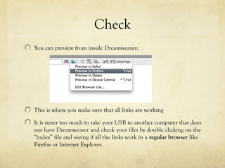 Dreamweaver for portfolios take2 | PPT | Internet for Beginners | Internet