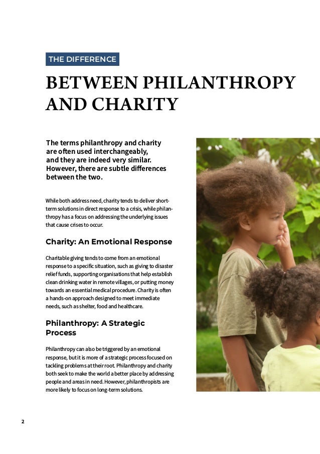 The Difference Between Philanthropy and Charity | PDF