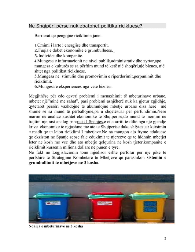 Mbeturinat urbane dhe riciklimi i tyre | DOC