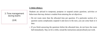 Time management, before and during exams | PPT