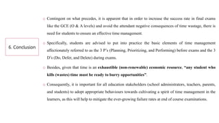 Time management, before and during exams | PPT