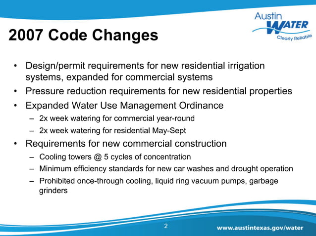 Effective Code for Water Use Management During Drought and Beyond | PPT