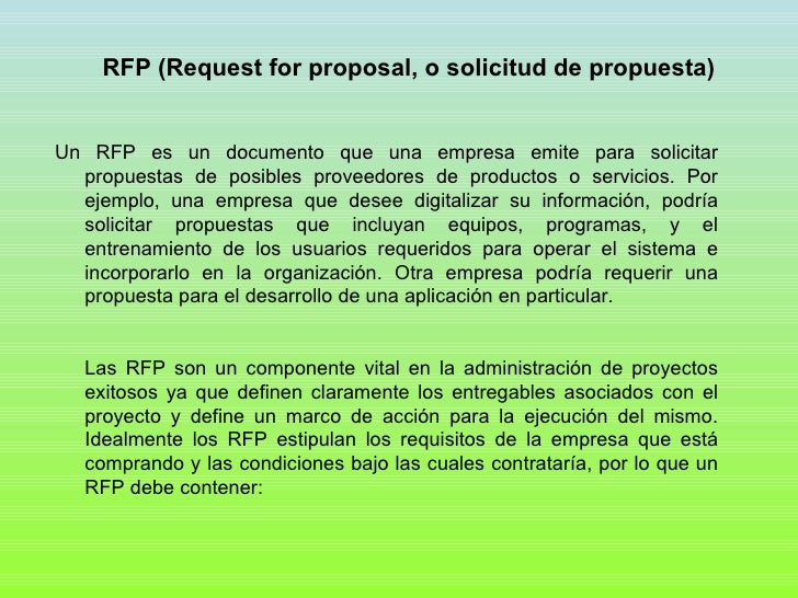Ejemplo De Propuesta De Rfp Para Contratistas