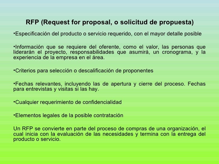 Ejemplo De Propuesta De Rfp Para Contratistas