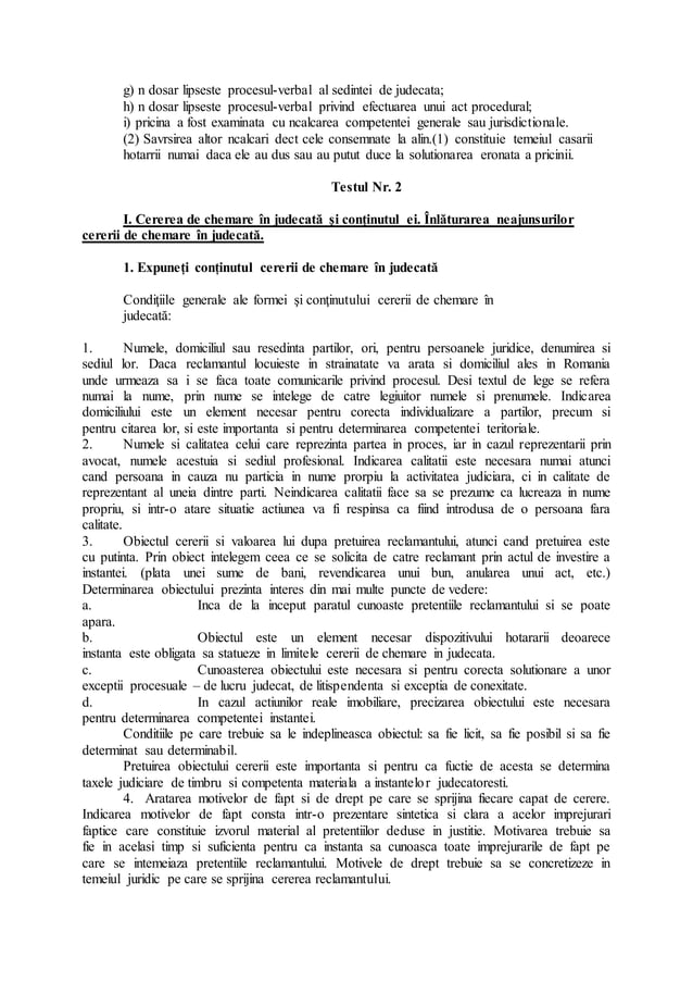Drept procesual civil copiute pentru testarE | PDF