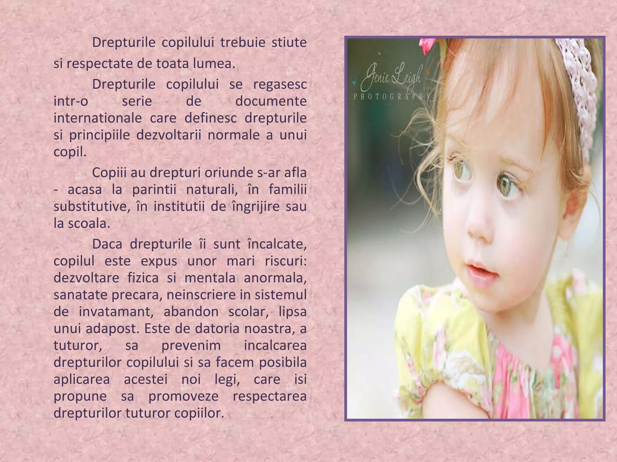 Drepturile copilului - grupa "mijlocie" | PPT