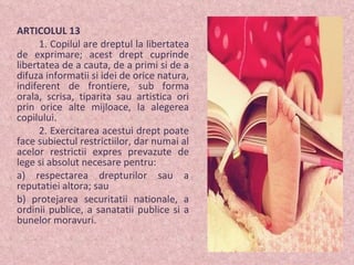 Drepturile copilului - grupa "mijlocie" | PPT