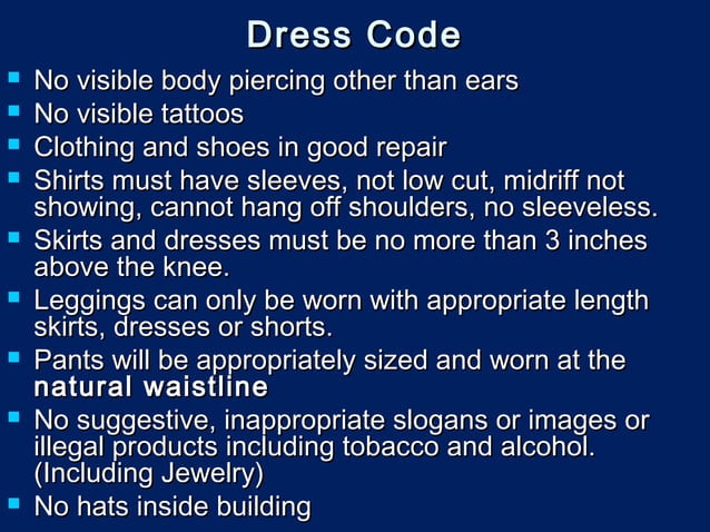 CLI Dress Code Presentation | PPT