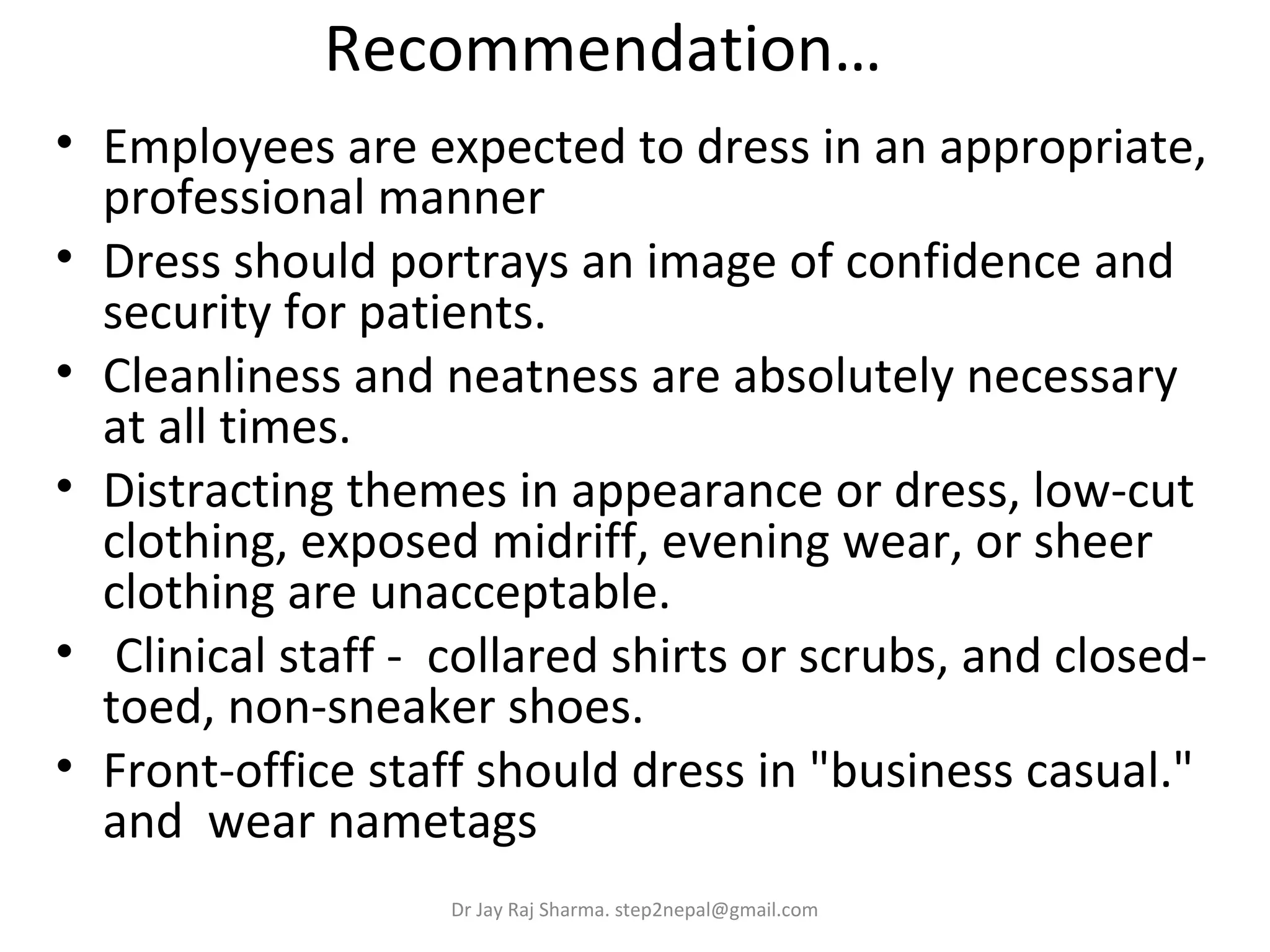 Dress code for health professionals | PPT