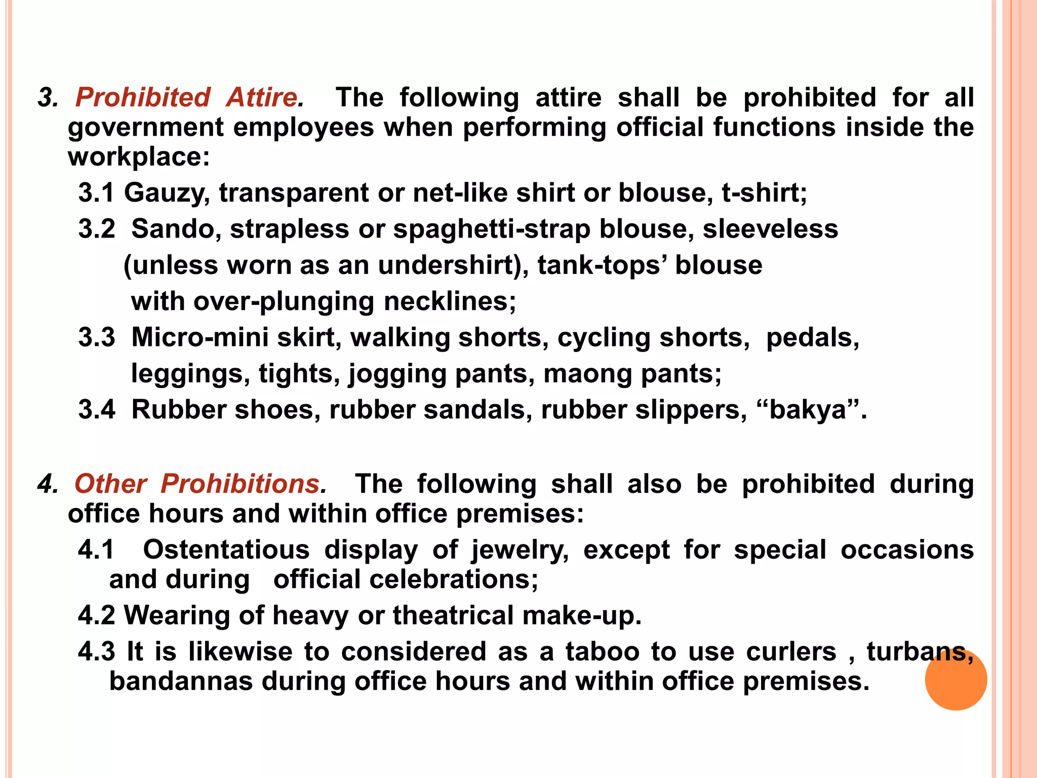 Dresscodegovtofficialandemployees 140405061148-phpapp02 | PPT