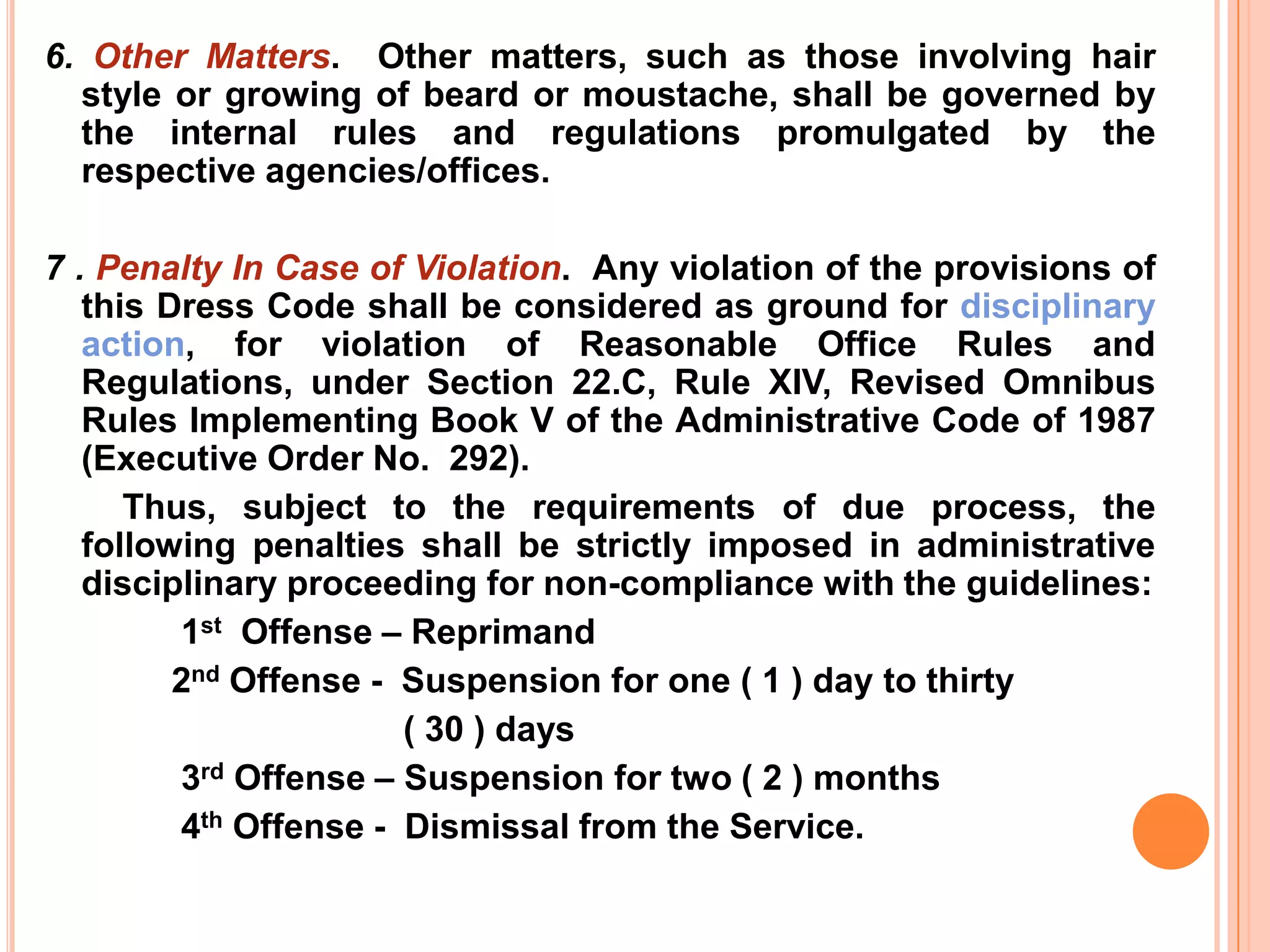 Dresscode gov't official and employees | PPT