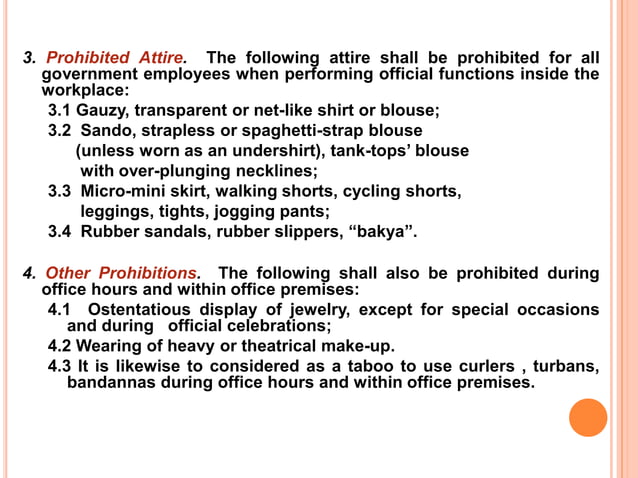 Dresscode gov't official and employees | PPT