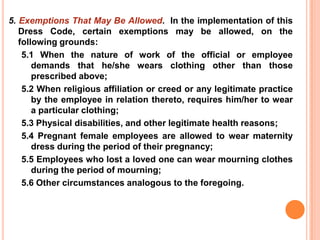 Dresscode gov't official and employees | PPT