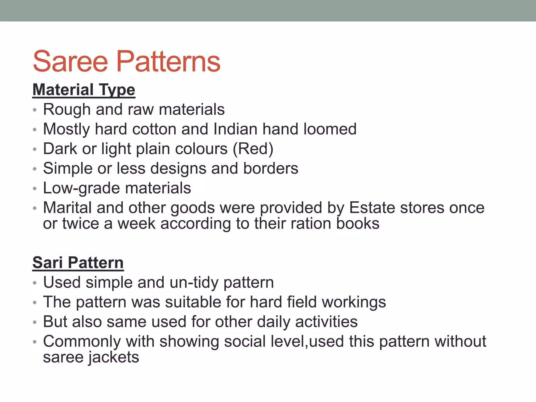 Dress code of Indian plantation labours | PPTX