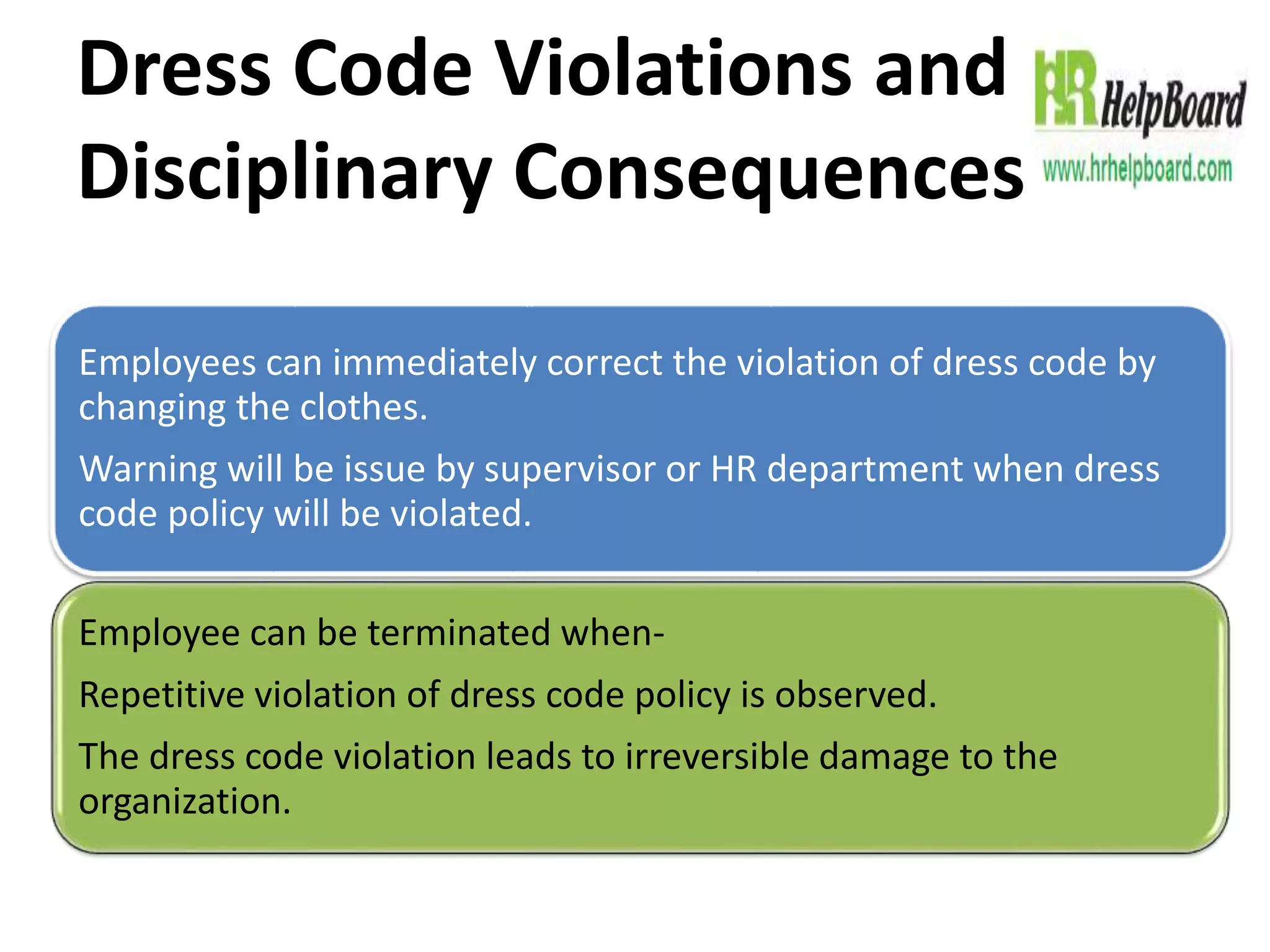 Sample Dress code policy hrhelpboard | PPTX