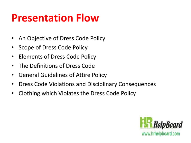 Sample Dress code policy hrhelpboard | PPTX