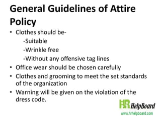 Dressing Policy and Procedure of Company | PPTX