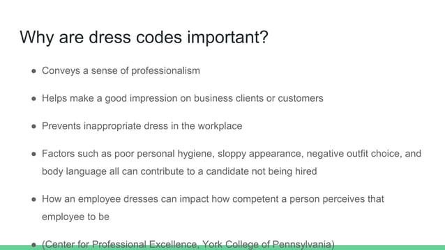 Dress Code Presentation | PPTX