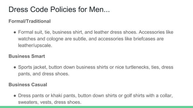 Dress Code Presentation | PPTX