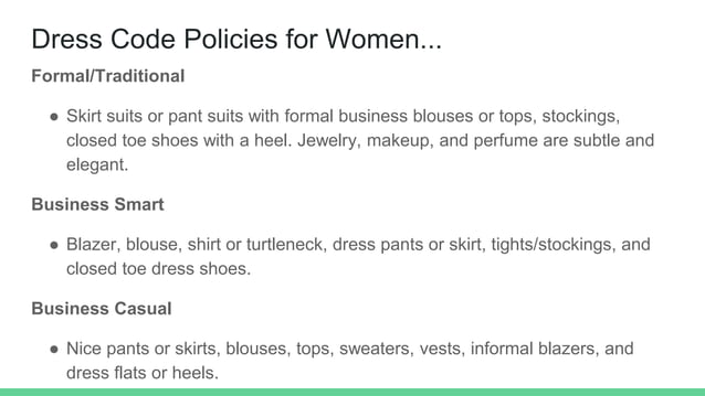 Dress Code Presentation | PPTX